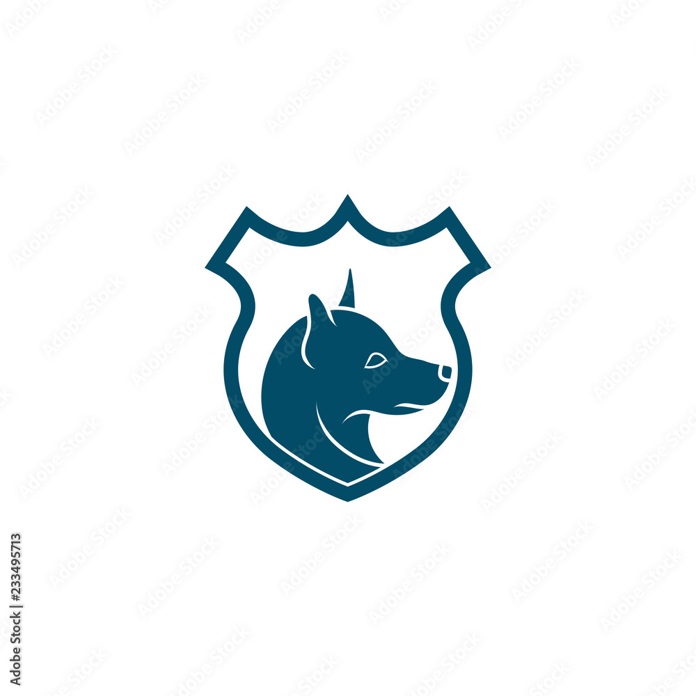 Dog logo vector icon. K9 police dog logo icon vector. K9 academy logo ...