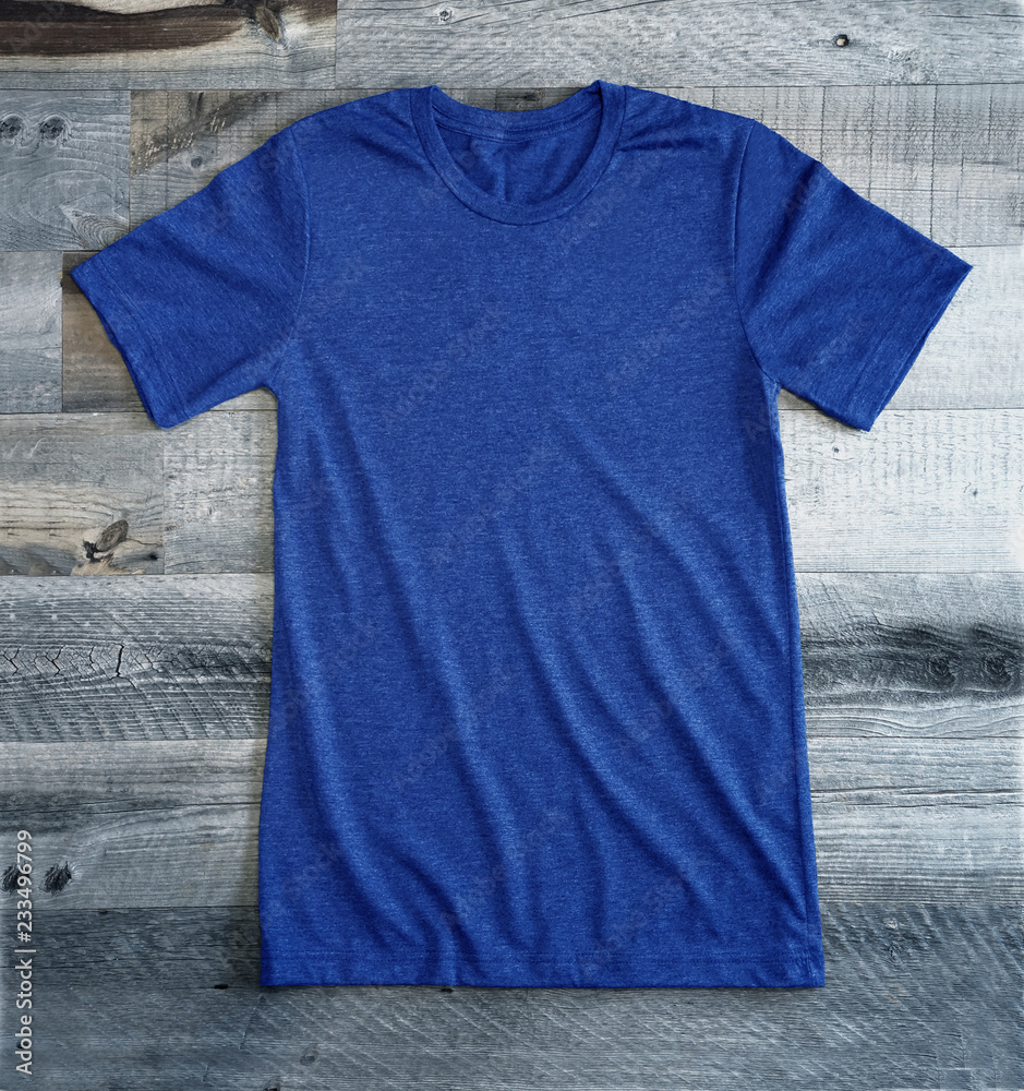 Heather Royal Blue Blank Tee Shirt Stock Photo | Adobe Stock