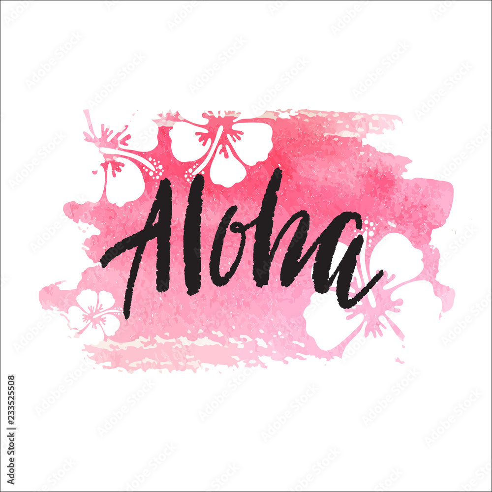 Vector trendy hand lettering poster ALOHA Stock Vector | Adobe Stock