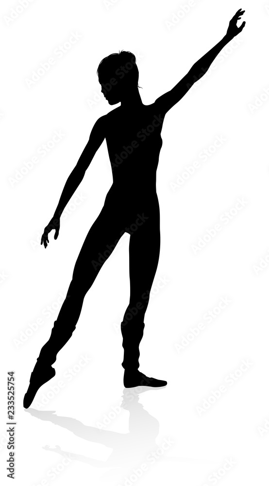 Silhouette of a ballet dancer dancing in a pose or position Stock ...
