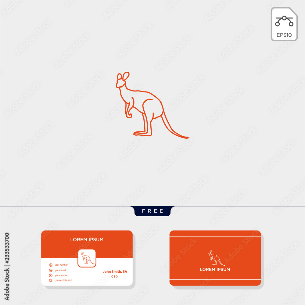 outline kangaroo creative logo template for corporate vector ...