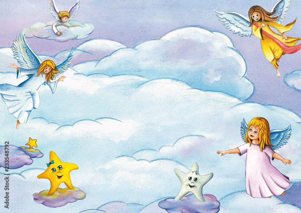 Angels Background For Invitations