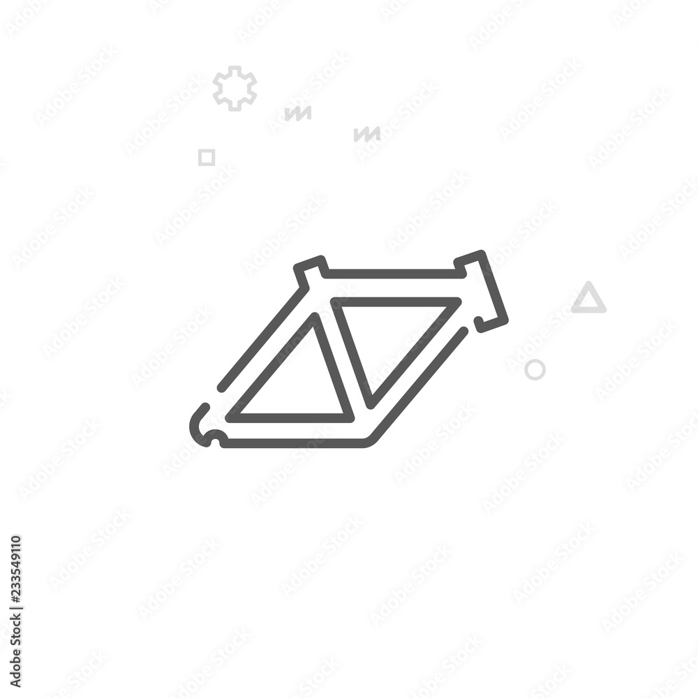 Bike Frame Vector Line Icon, Symbol, Pictogram, Sign. Light Abstract ...