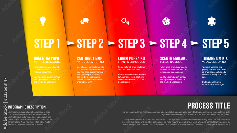 Vector progress five steps template Stock Vector | Adobe Stock