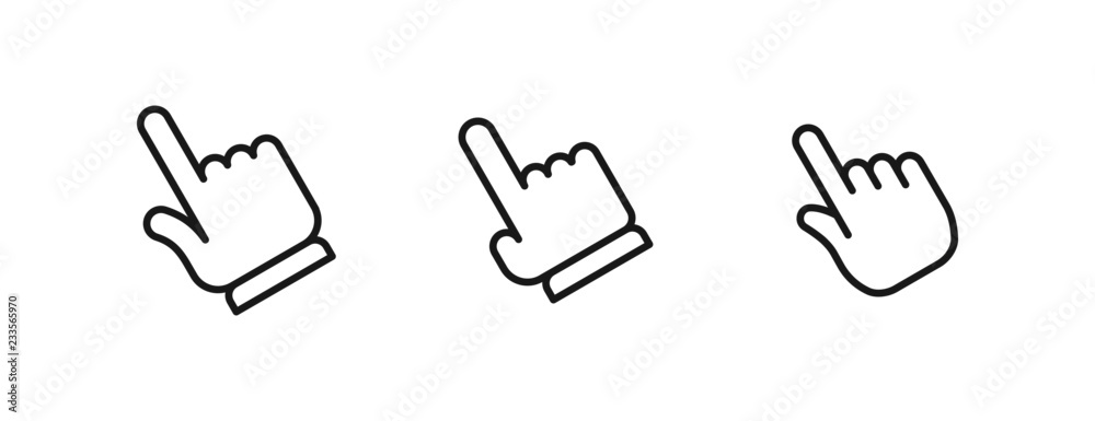 Hand click icon collection Stock Vector | Adobe Stock