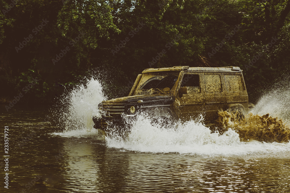 Expedition offroader. Drag racing car burns rubber. Mudding is off ...