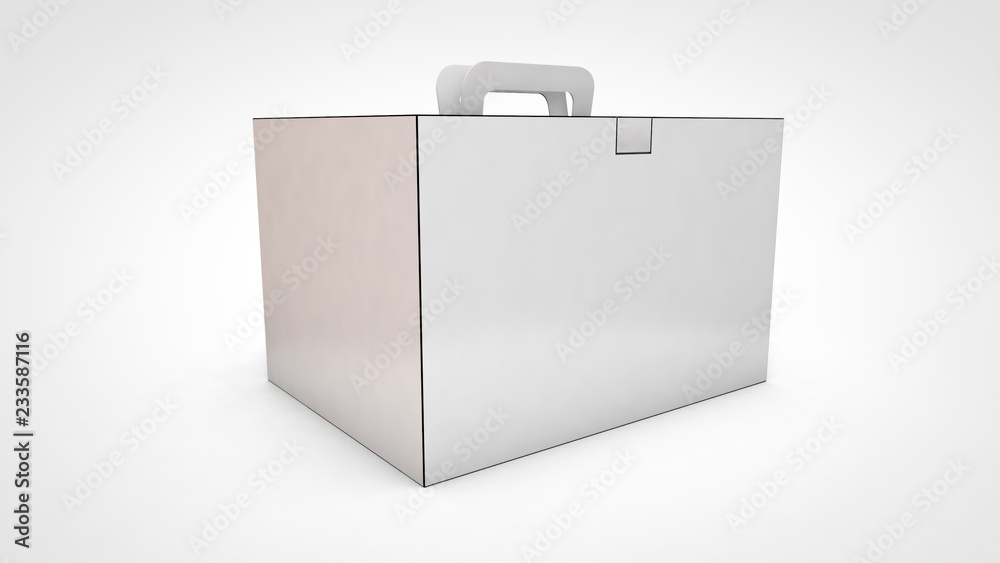 white handle box template isolated Stock Illustration | Adobe Stock
