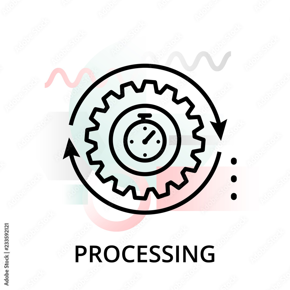 Processing icon on abstract background Stock Vector | Adobe Stock