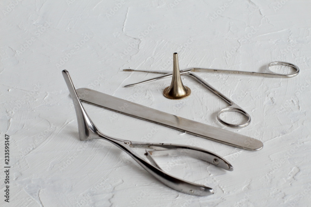 Rare old medical steel instruments for examination and treatment of the ...