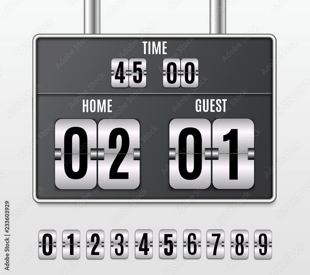 Mechanical scoreboard. Football vector illustration. isolated on ...