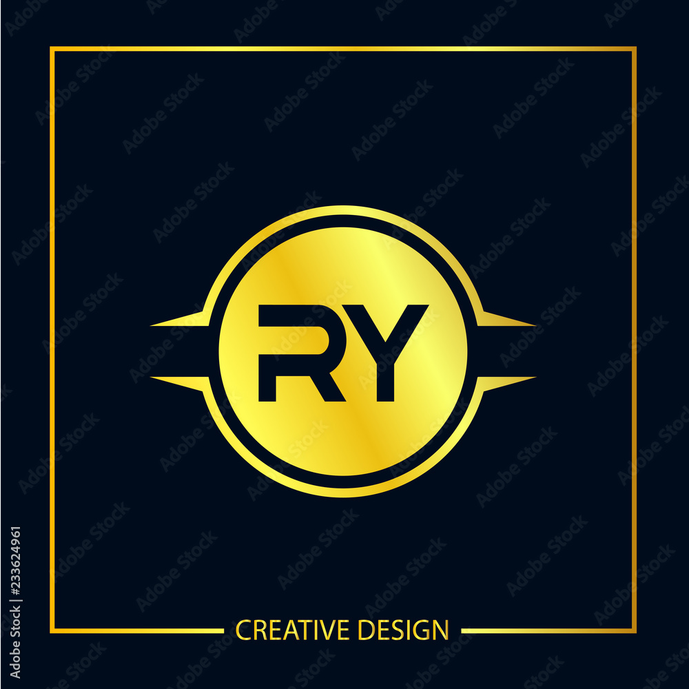 Initial Letter RY Logo Template Design Stock Vector | Adobe Stock