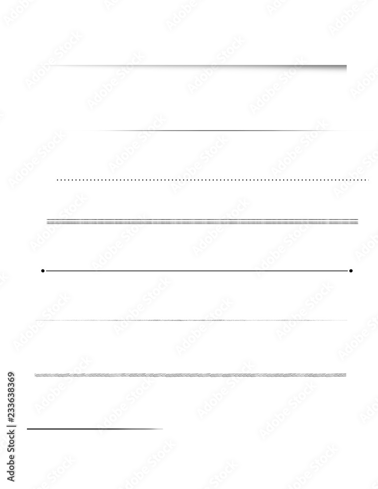 Clean minimalistic underline brush strokes isolated on white background ...