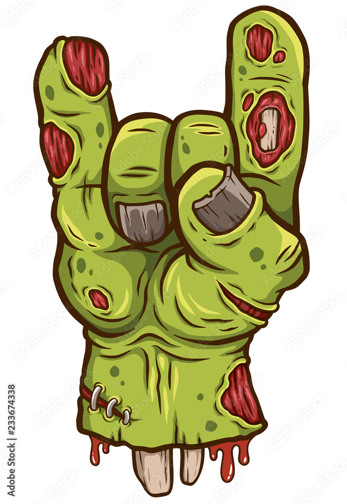 Vector illustration of Cartoon Zombie hand Stock Vector | Adobe Stock