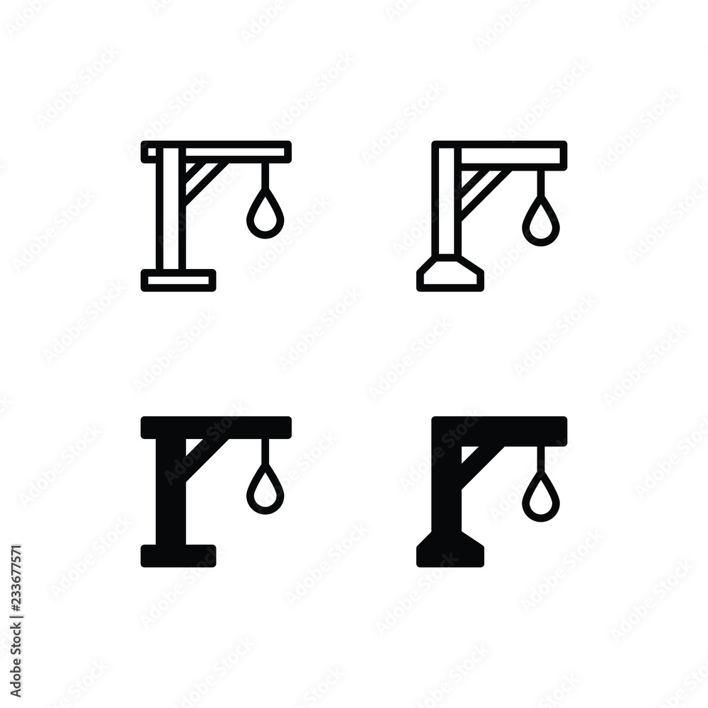 Gallows Icon Logo Vector Symbol. Noose Icon Stock Vector | Adobe Stock