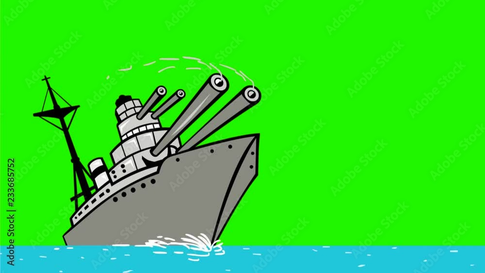 2d Animation motion graphics showing a drawing of a cartoon world war ...