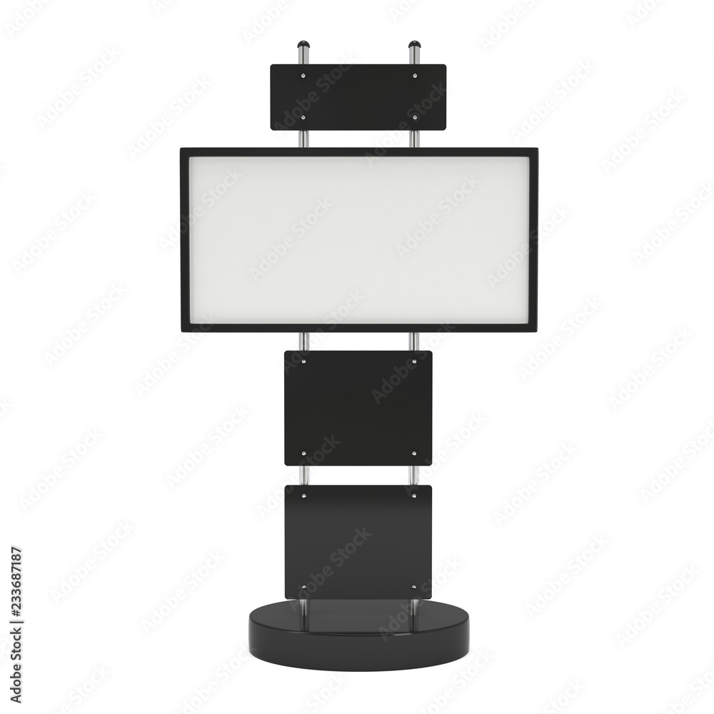 LCD Screen Stand. Blank Trade Show Booth. 3d render of lcd screen ...