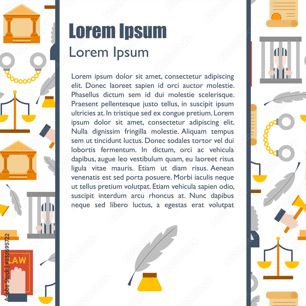 Vector cartoon flat law justice icons background Stock Vector | Adobe Stock