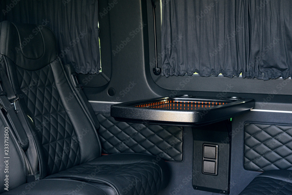 Vehicle interior view of a motorhome Modern Area Inside the luxury van ...