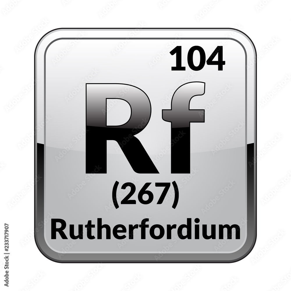 The periodic table element Rutherfordium. Vector illustration Stock ...