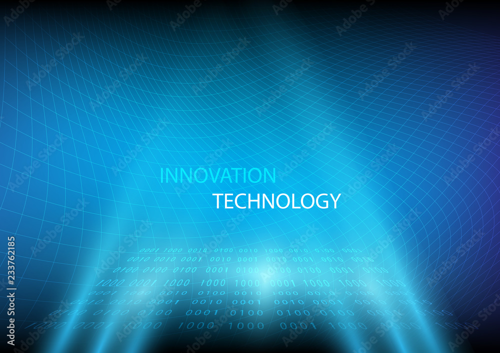 Hologram light with binary code and motion of curve as backdrop ...