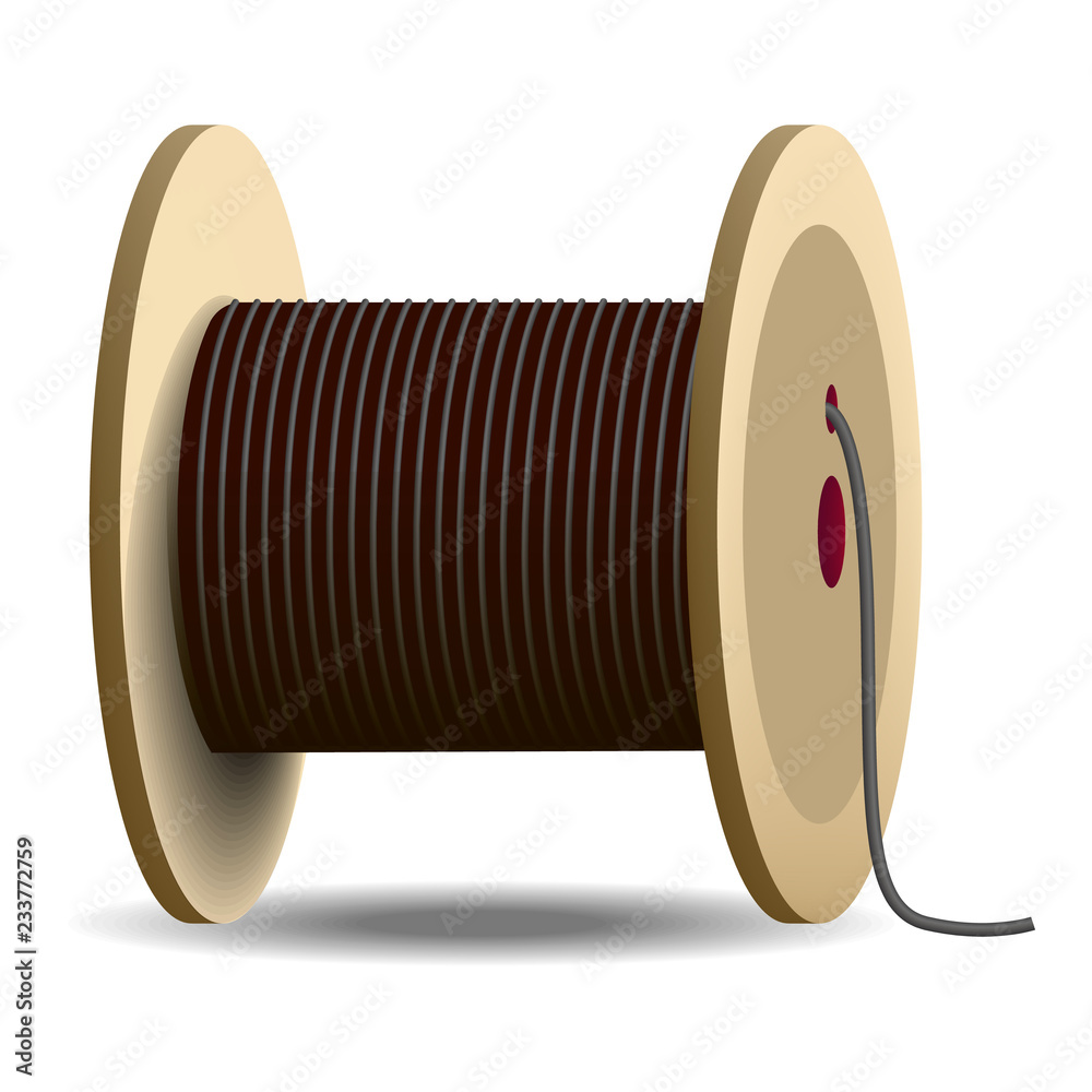 Cable coil icon. Realistic illustration of cable coil vector icon for ...