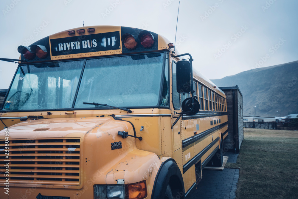 Image of abandoned school bus not working. Stock Photo | Adobe Stock
