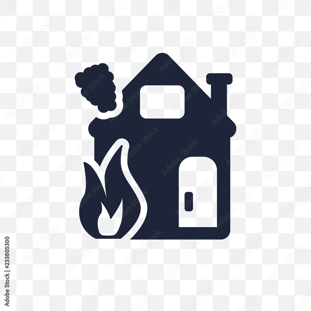 House on fire transparent icon. House on fire symbol design from ...