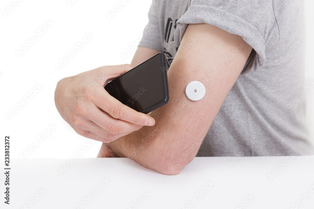 sensor diabetes checkup glucose man system sugar monitoring scan test ...