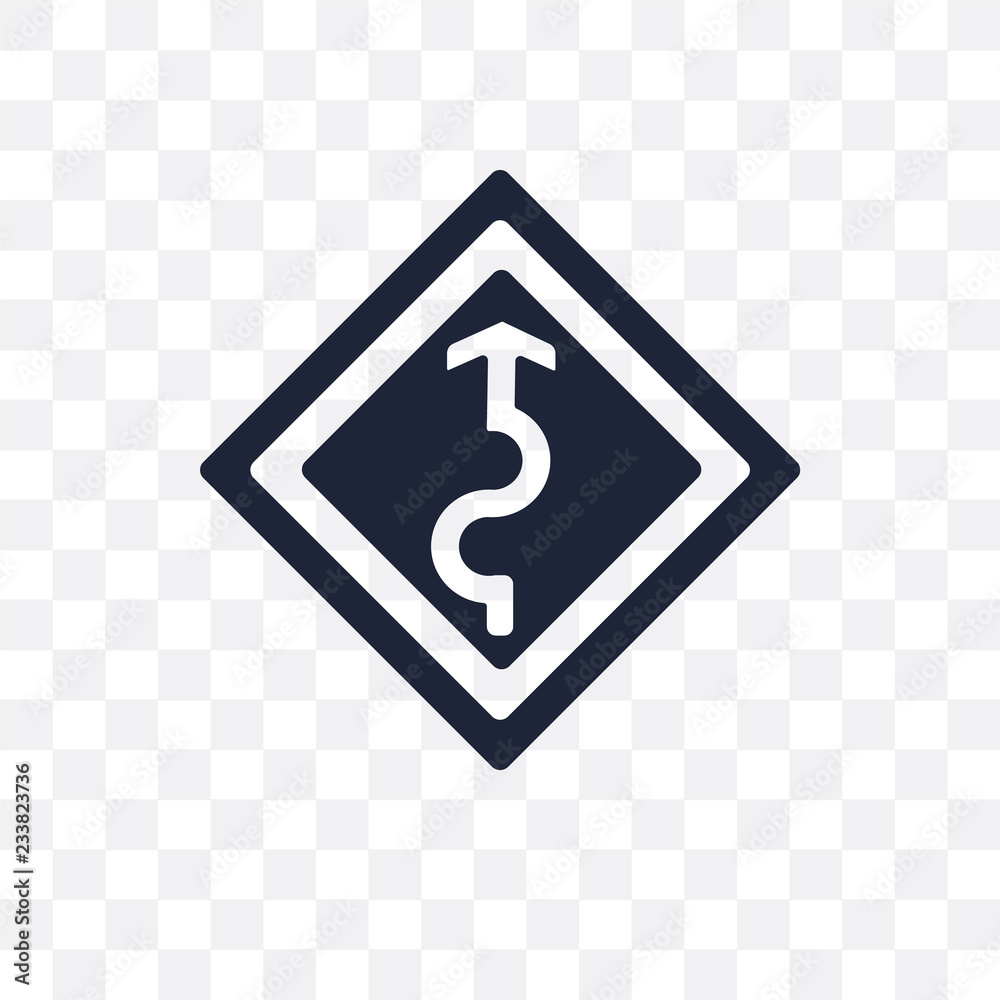 Curves sign transparent icon. Curves sign symbol design from Traffic ...