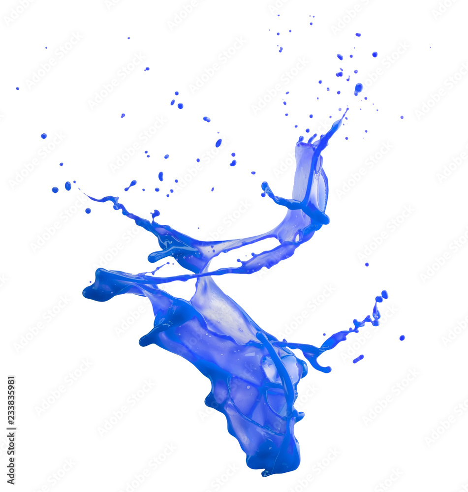 blue paint splash isolated on a white background Stock Photo | Adobe Stock