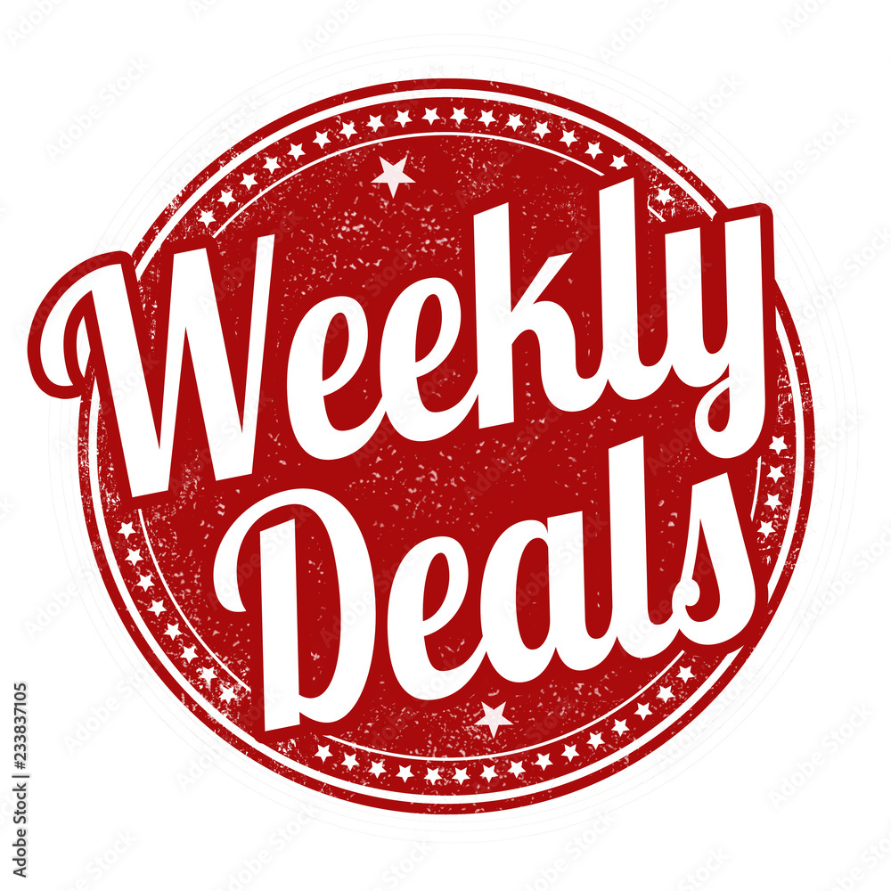 Weekly deals sign or stamp Stock Vector | Adobe Stock