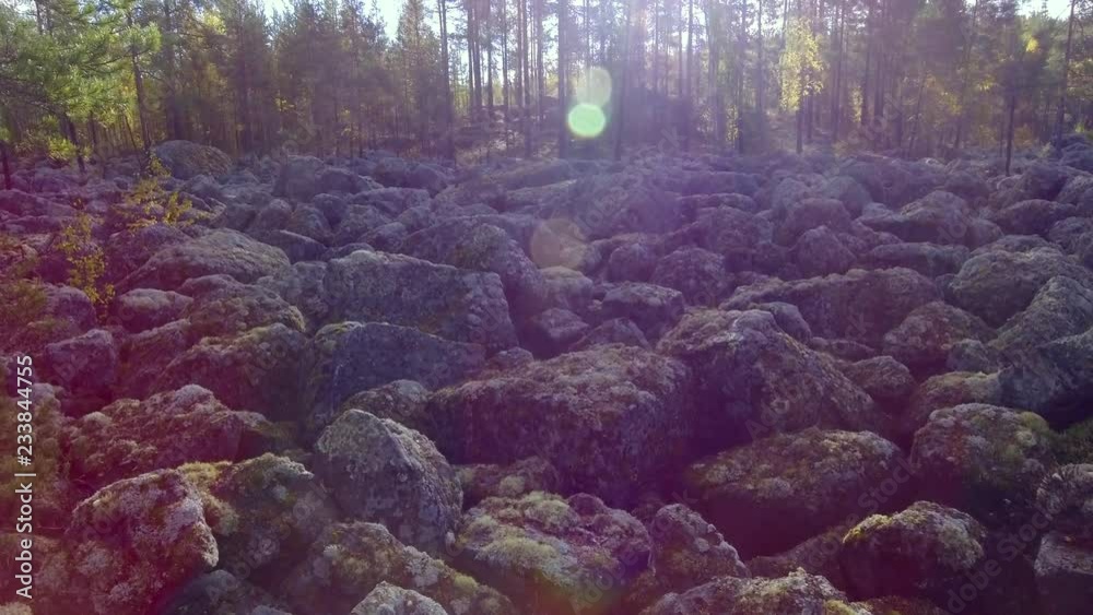Stunning ice age molded boulder/shingle field in the Finnish wilderness ...
