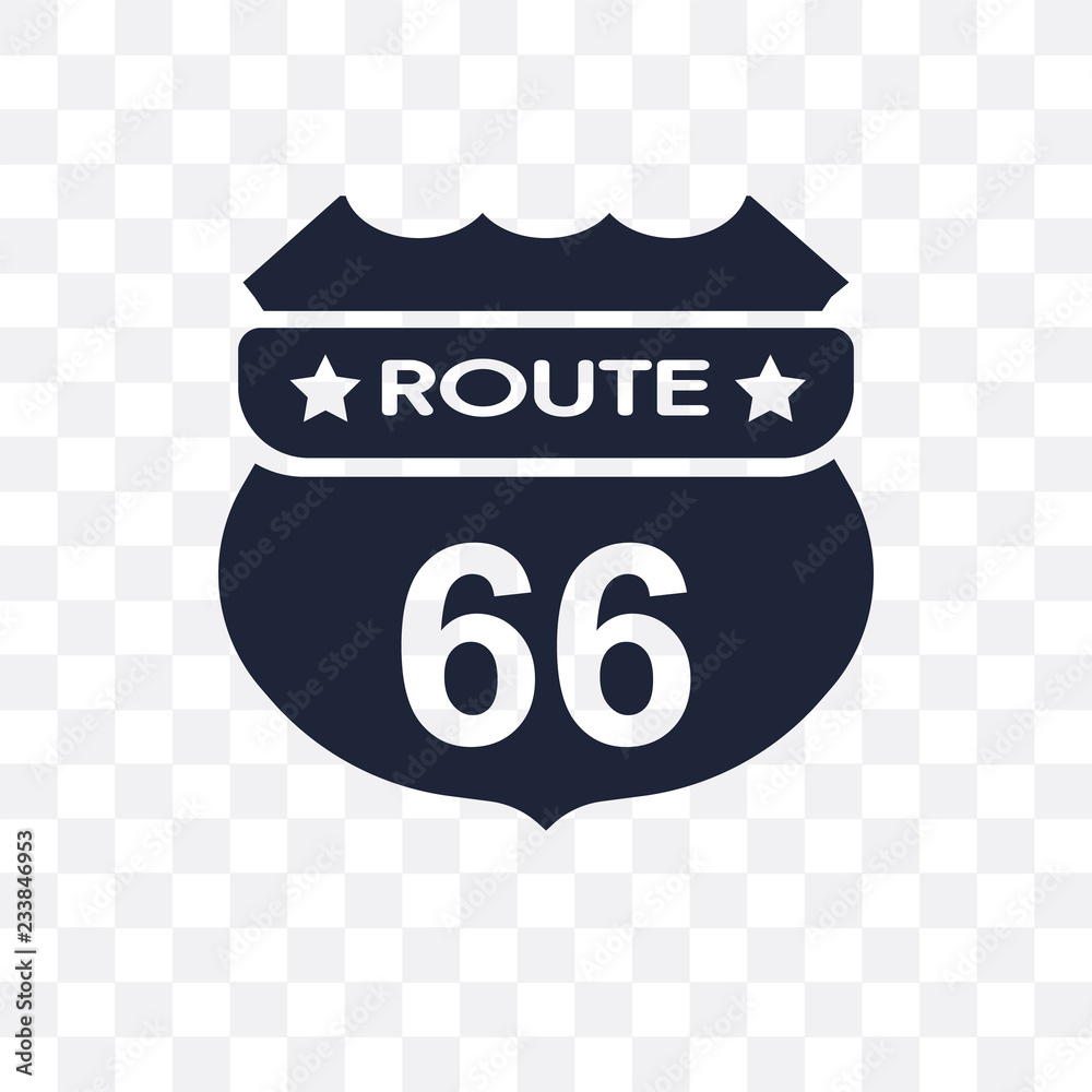 Route 66 transparent icon. Route 66 symbol design from United states of ...