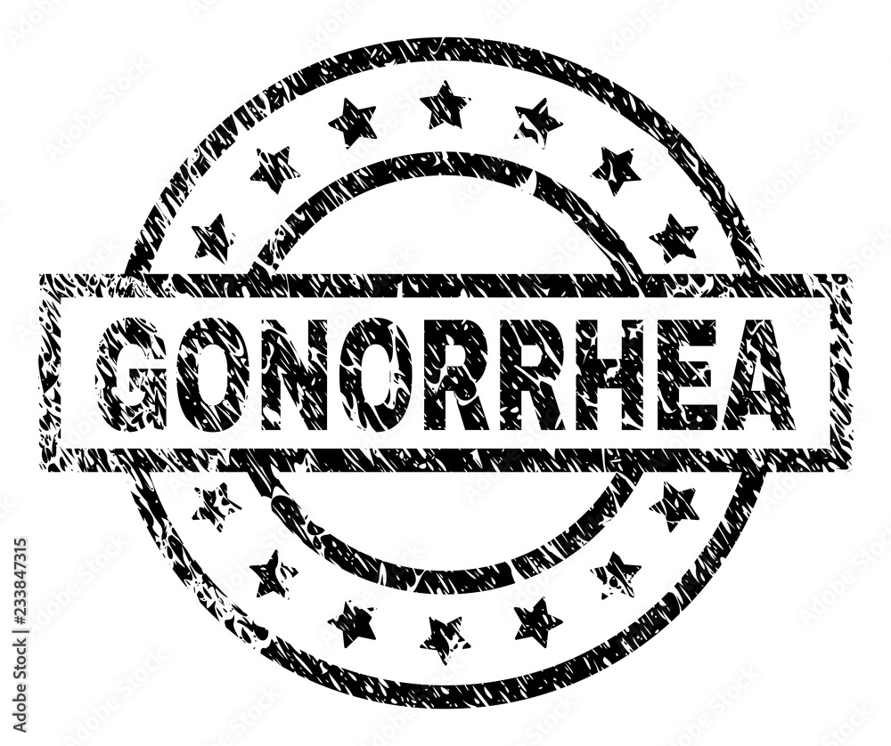 GONORRHEA stamp seal watermark with distress style. Designed with ...