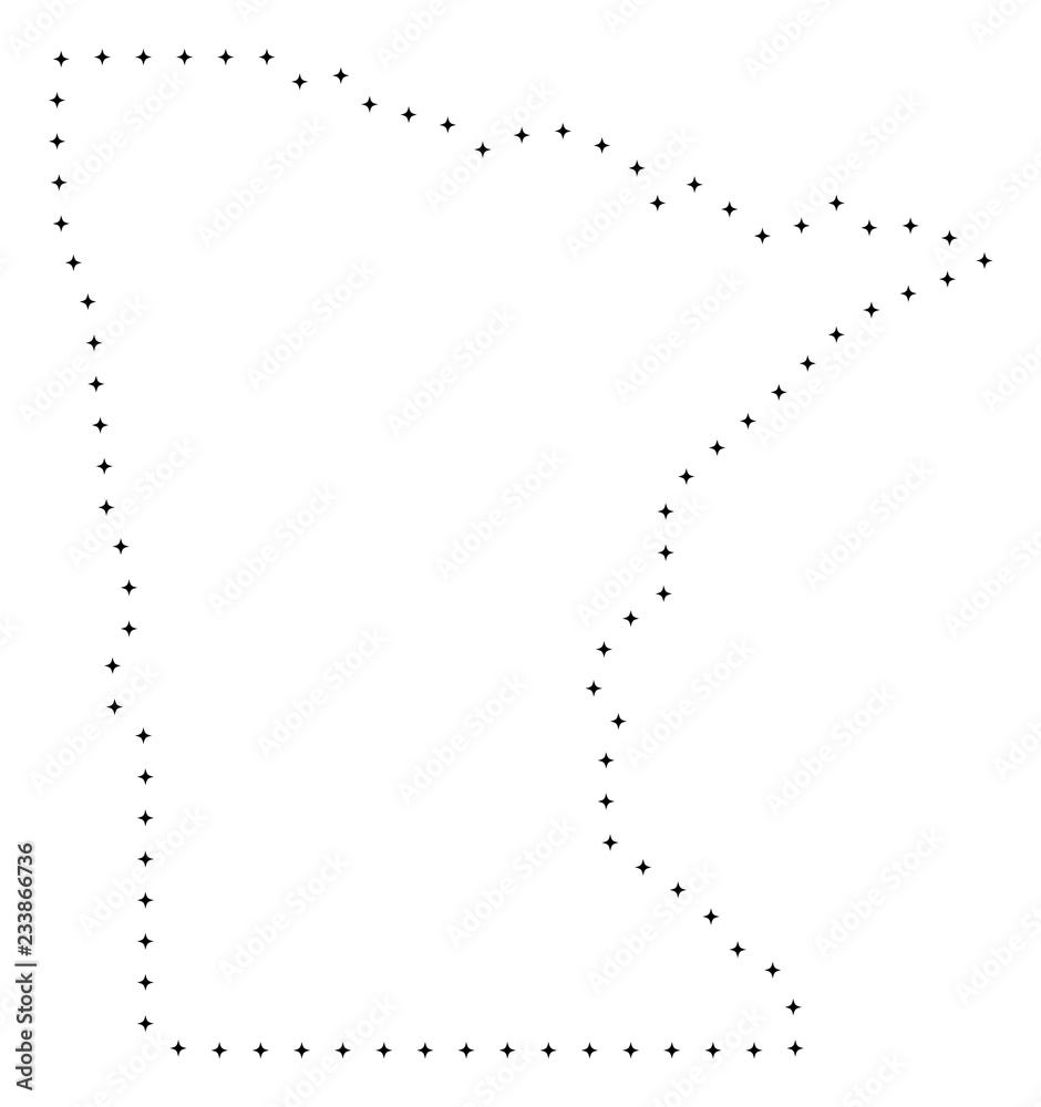 Vector stroke dot Minnesota State map in black color, small border ...
