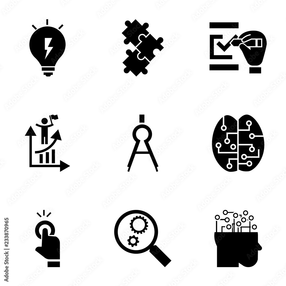 Find solution icon set. Simple set of 9 find solution vector icons for ...