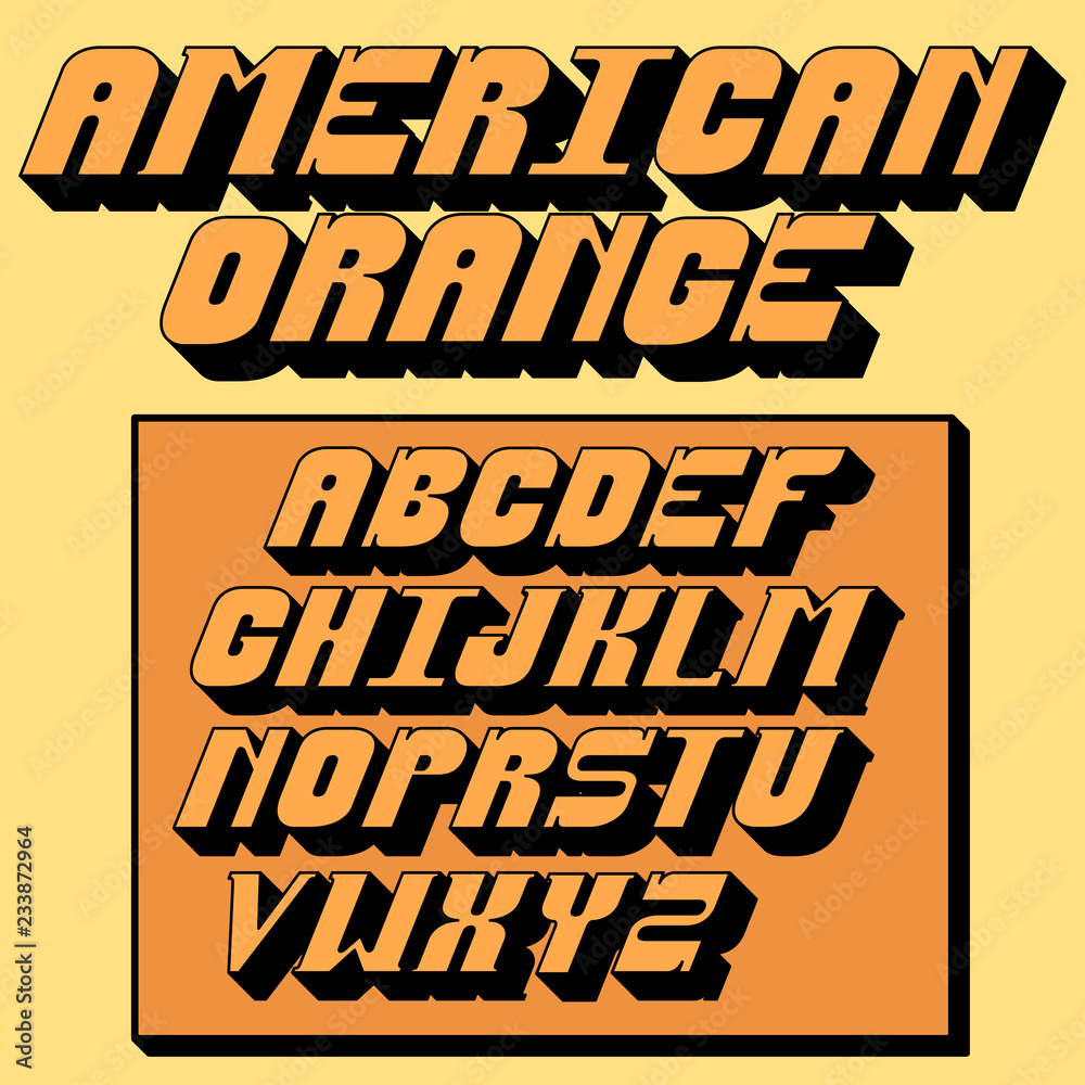 Vector of stylized retro font and alphabet. 90s race style. Oblique ...