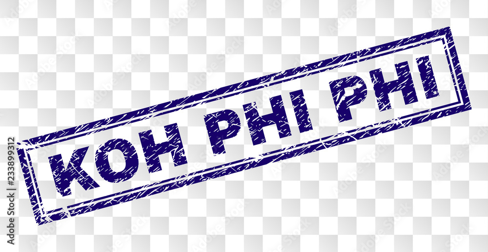 KOH PHI stamp seal print with rubber print style and double framed ...