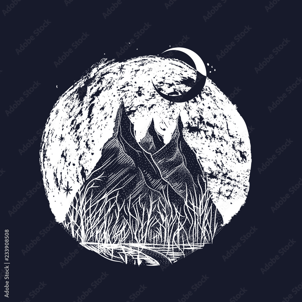 Vector illustration set of moon phases. Different stages of moonlight ...