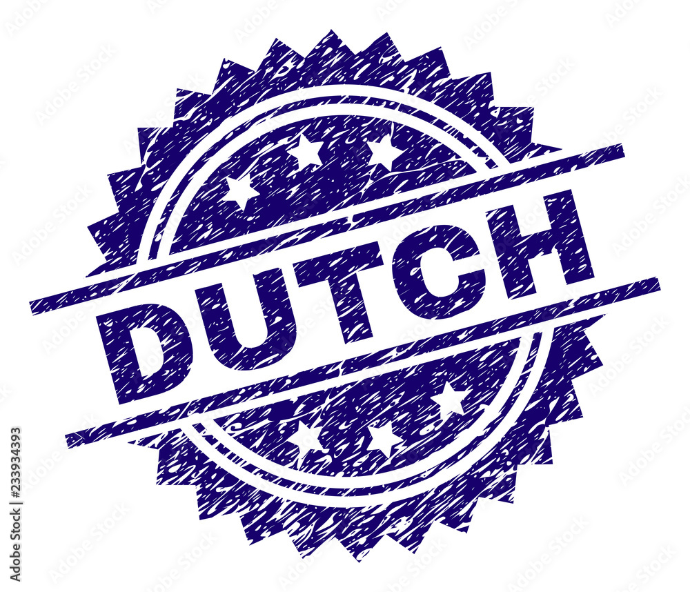 DUTCH stamp seal watermark with distress style. Blue vector rubber ...