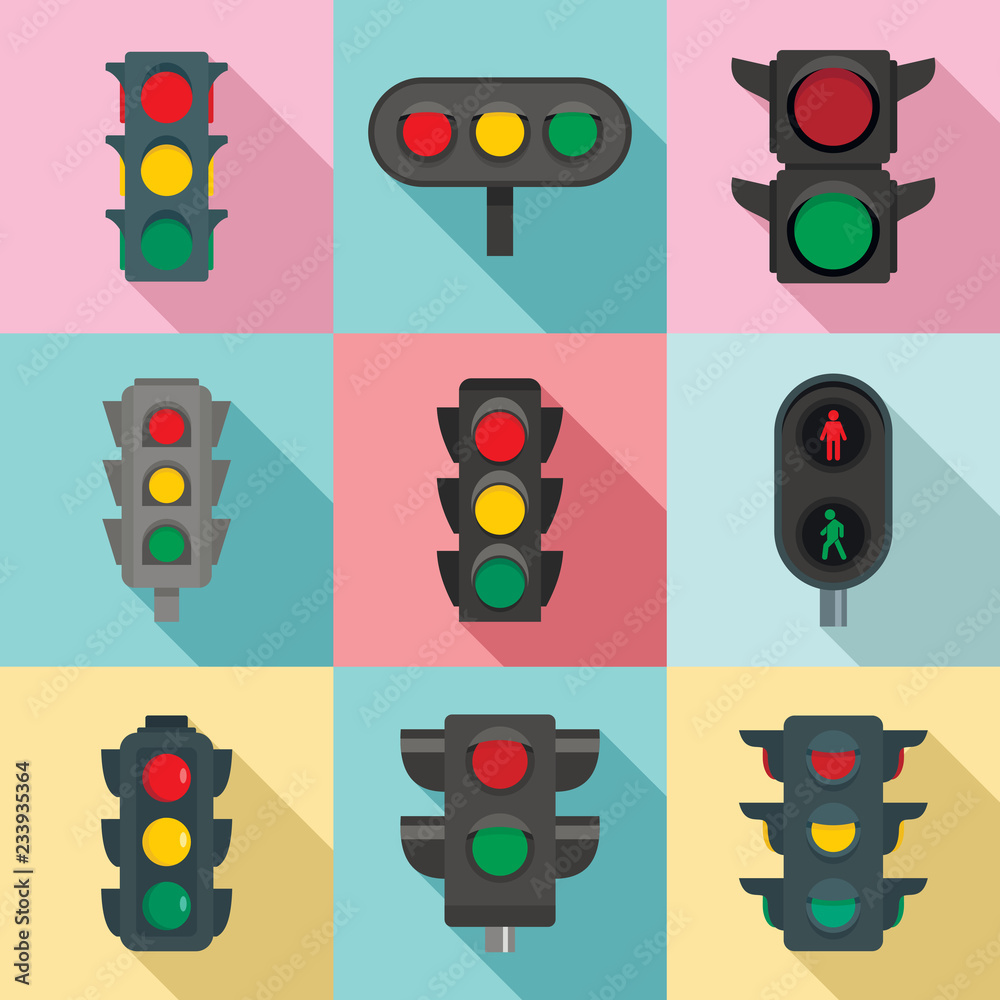 Traffic Light Vector Flat