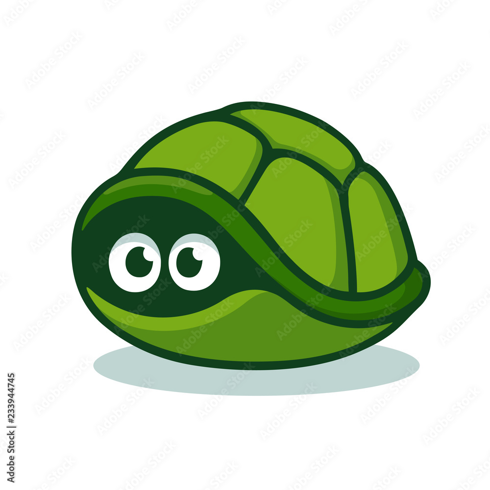 Turtle hiding in shell Stock Vector | Adobe Stock