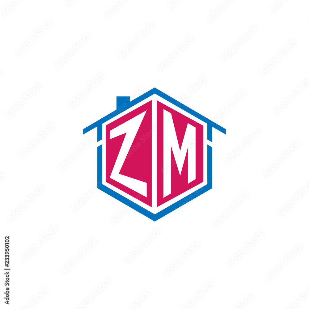 hexagon letters zm architecture logo, icon, symbol Stock Vector | Adobe ...
