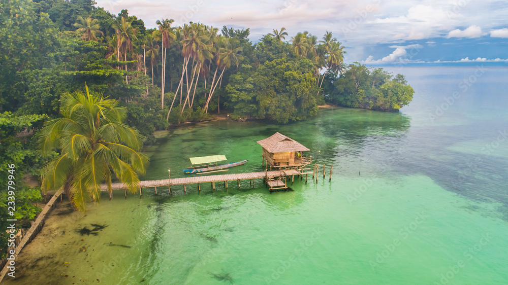 Beach view in Waigeo island. Raja Ampat, West Papua, Indonesia. Stock ...