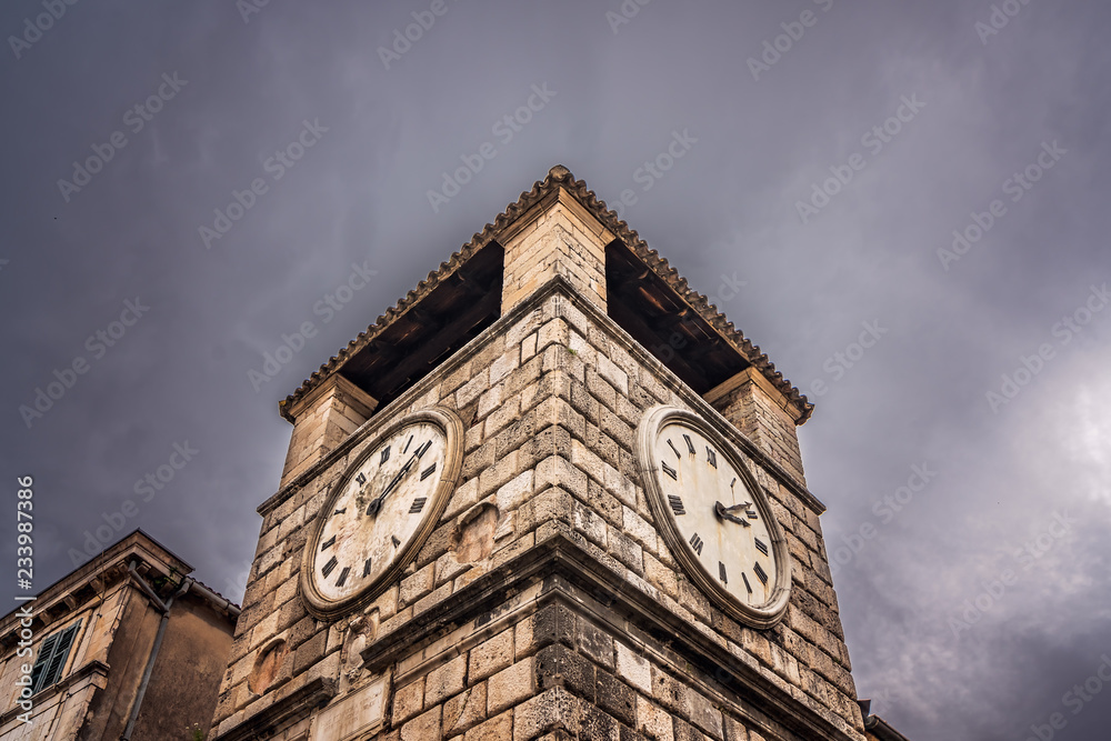 The Clock Tower on the Square of Arms in Kotor Stock Photo | Adobe Stock