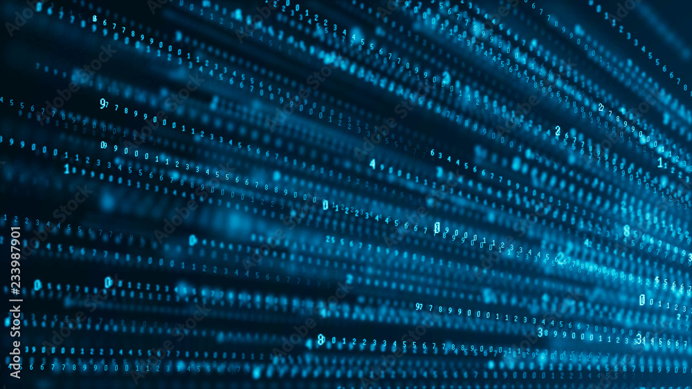 Binary code abstract technology background. Big data. Coding or hacker concept. Binary code ...