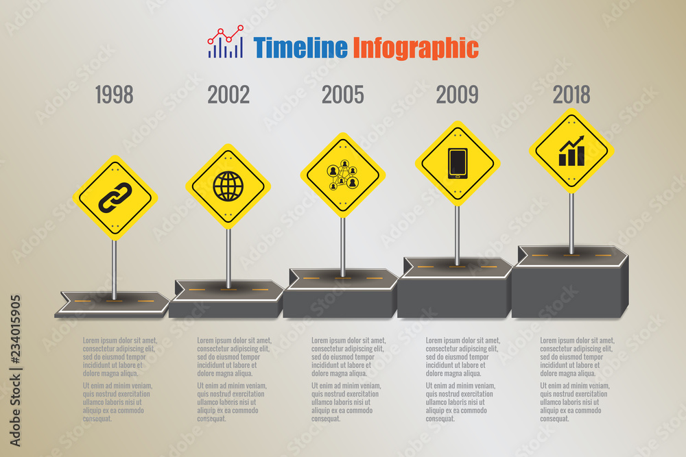 Business road signs map timeline infographic designed for abstract ...