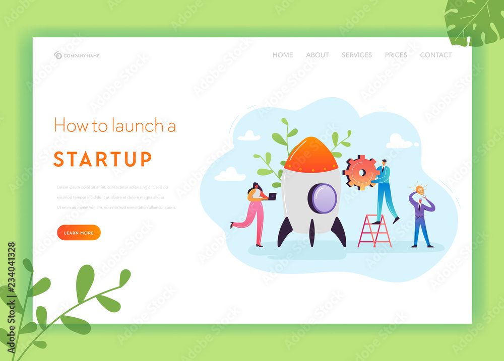 Business Startup Landing Page Template. Investment, Career Boost and ...