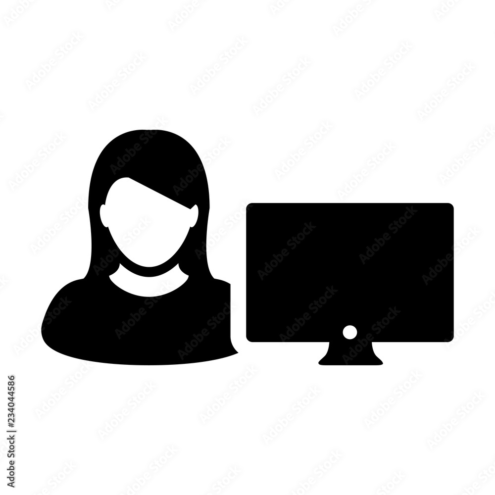 Computer Worker Icon