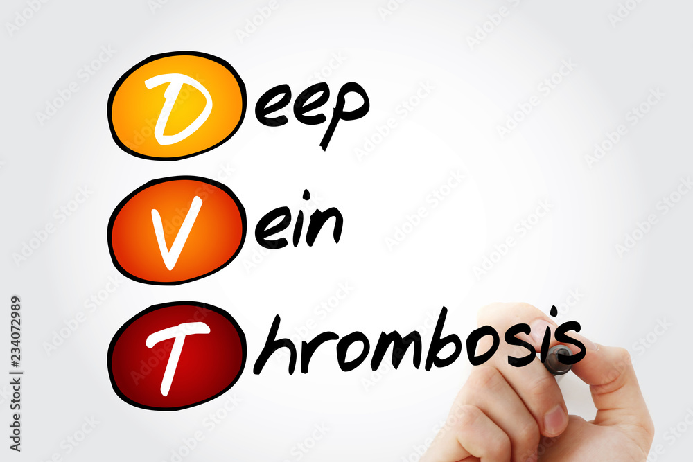 DVT - Deep Vein Thrombosis, acronym health concept background. Stock ...